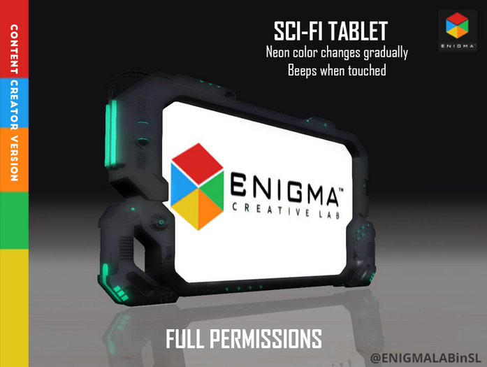 Second Life Marketplace - *E* LAB Sci-Fi Tablet (CCV)